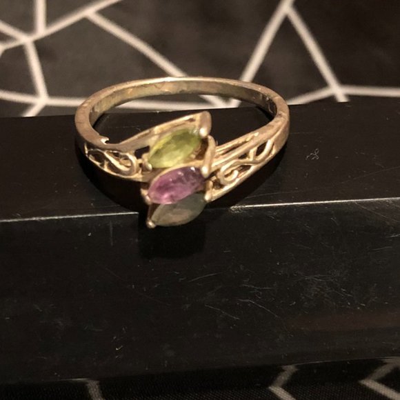 Vintage | Jewelry | Vintage Tri Stone Silver Ring | Poshmark